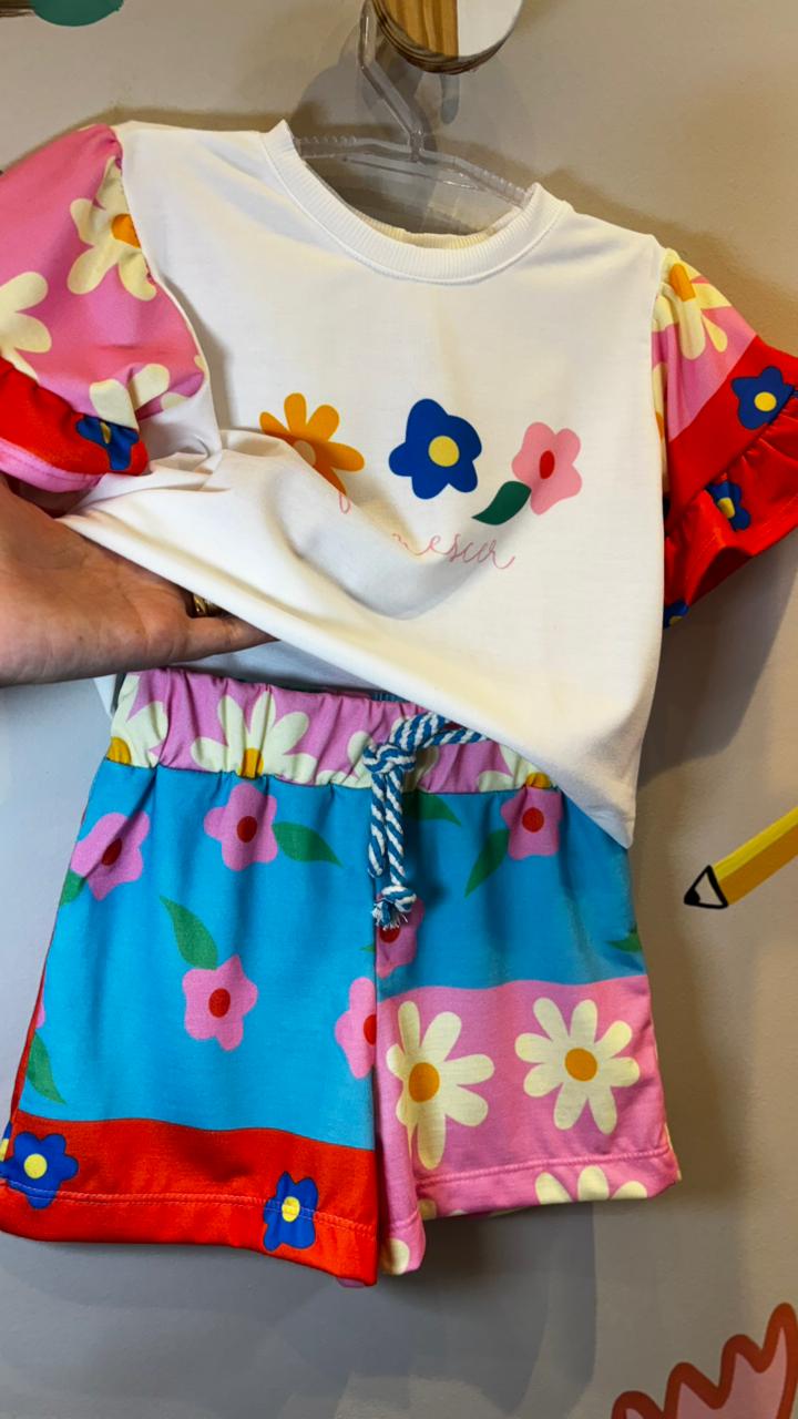 Conjunto Infantil Estampa Florescer Colors | Lá Colorê
